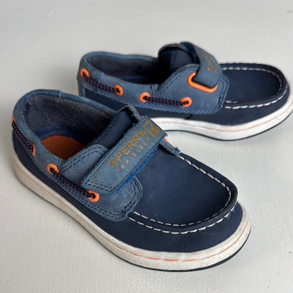 Sperry | Shoes | Sperry Blue And Orange Top Sider Boat Shoes | Poshmark